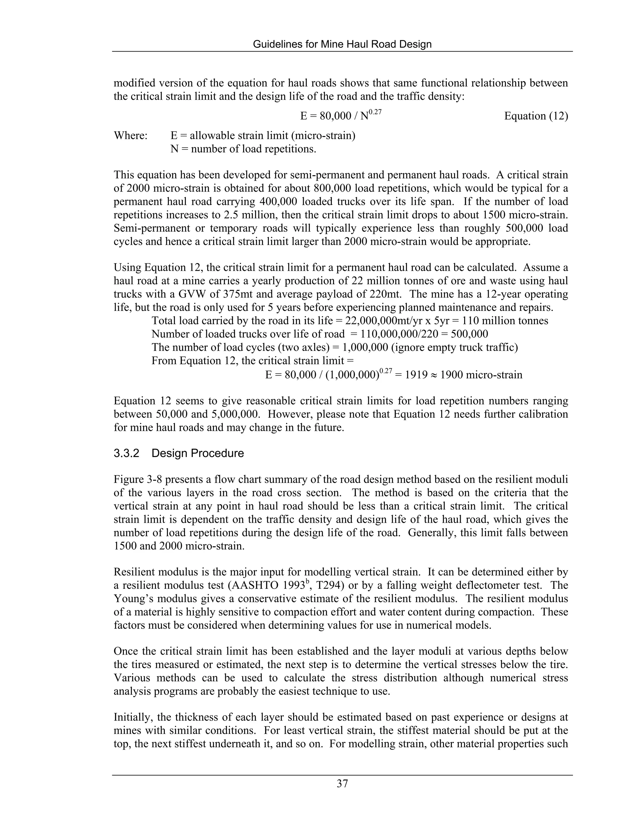 GUIDELINES FOR MINE HAUL ROAD DESIGN - 2001 | PDF