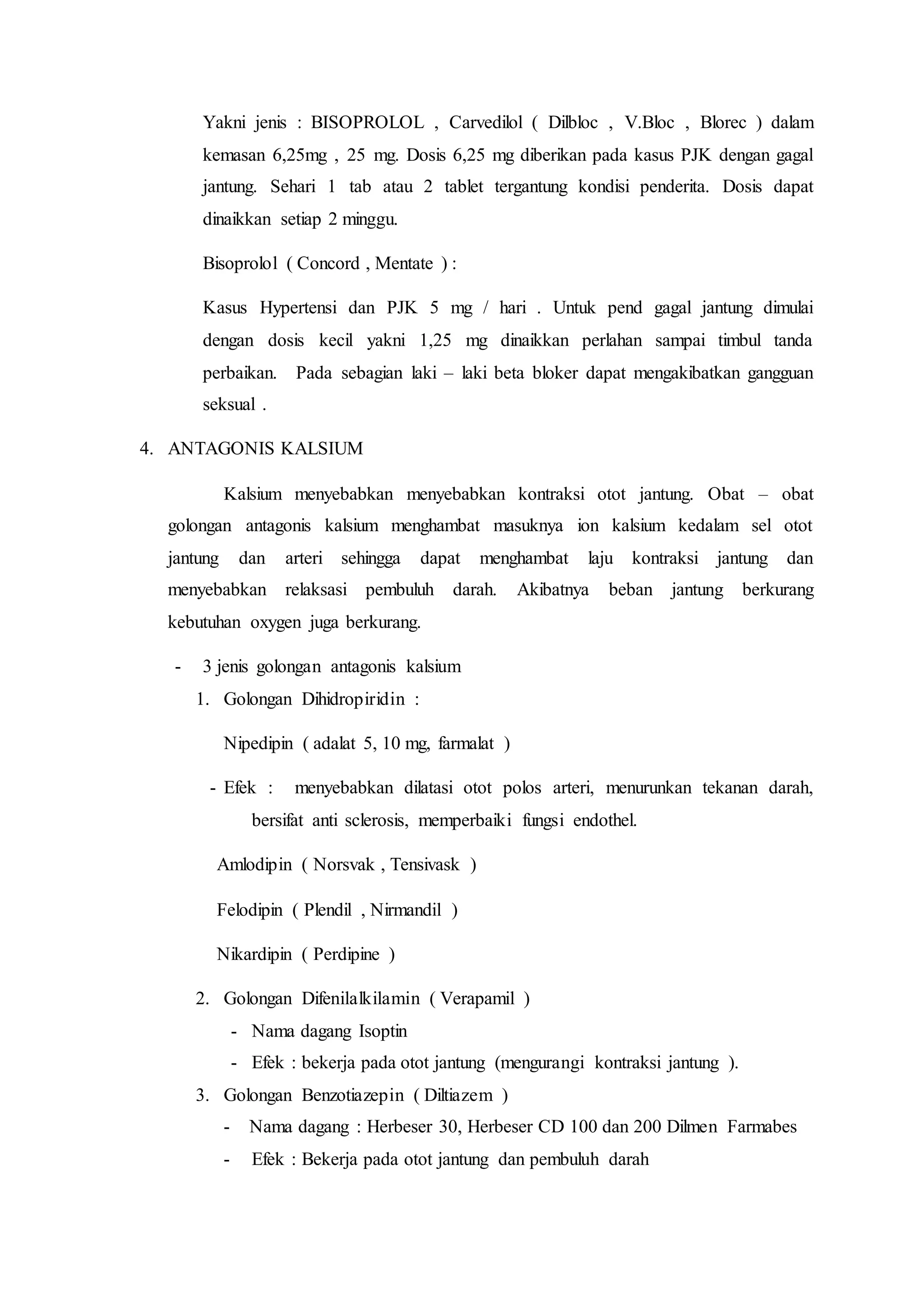 FARMAKOLOGI PENYAKIT JANTUNG KORONER (PJK) | DOCX