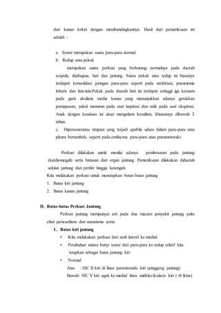 PEMERIKSAAN PERKUSI JANTUNG PADA ANAK | DOCX