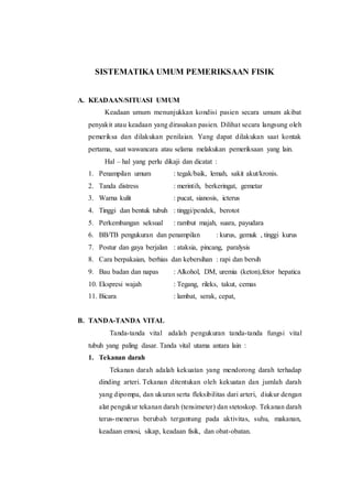 Pemeriksaan keadaan umum pasien | DOCX