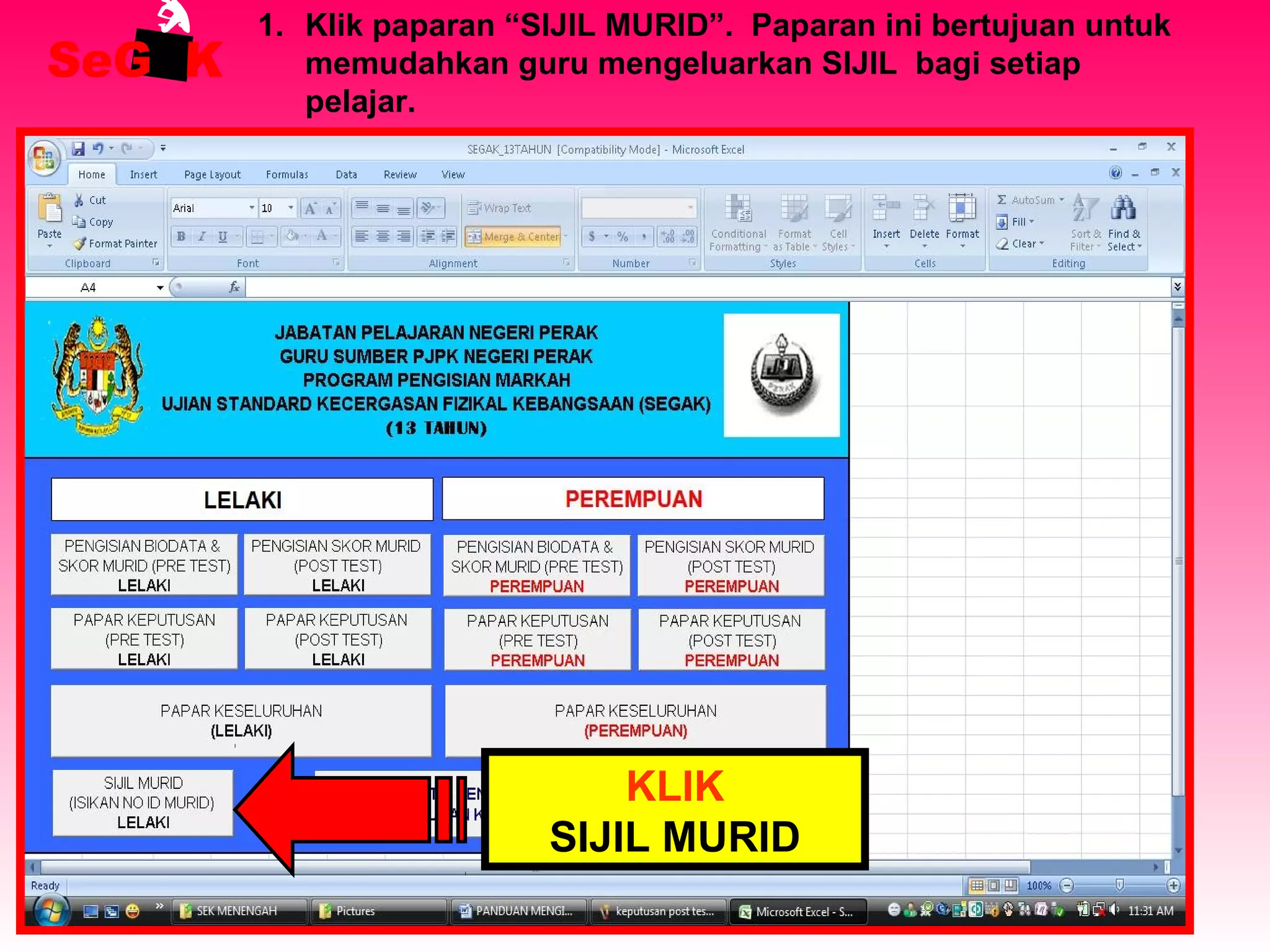 1. ppt panduan mengisi data segak | PPT