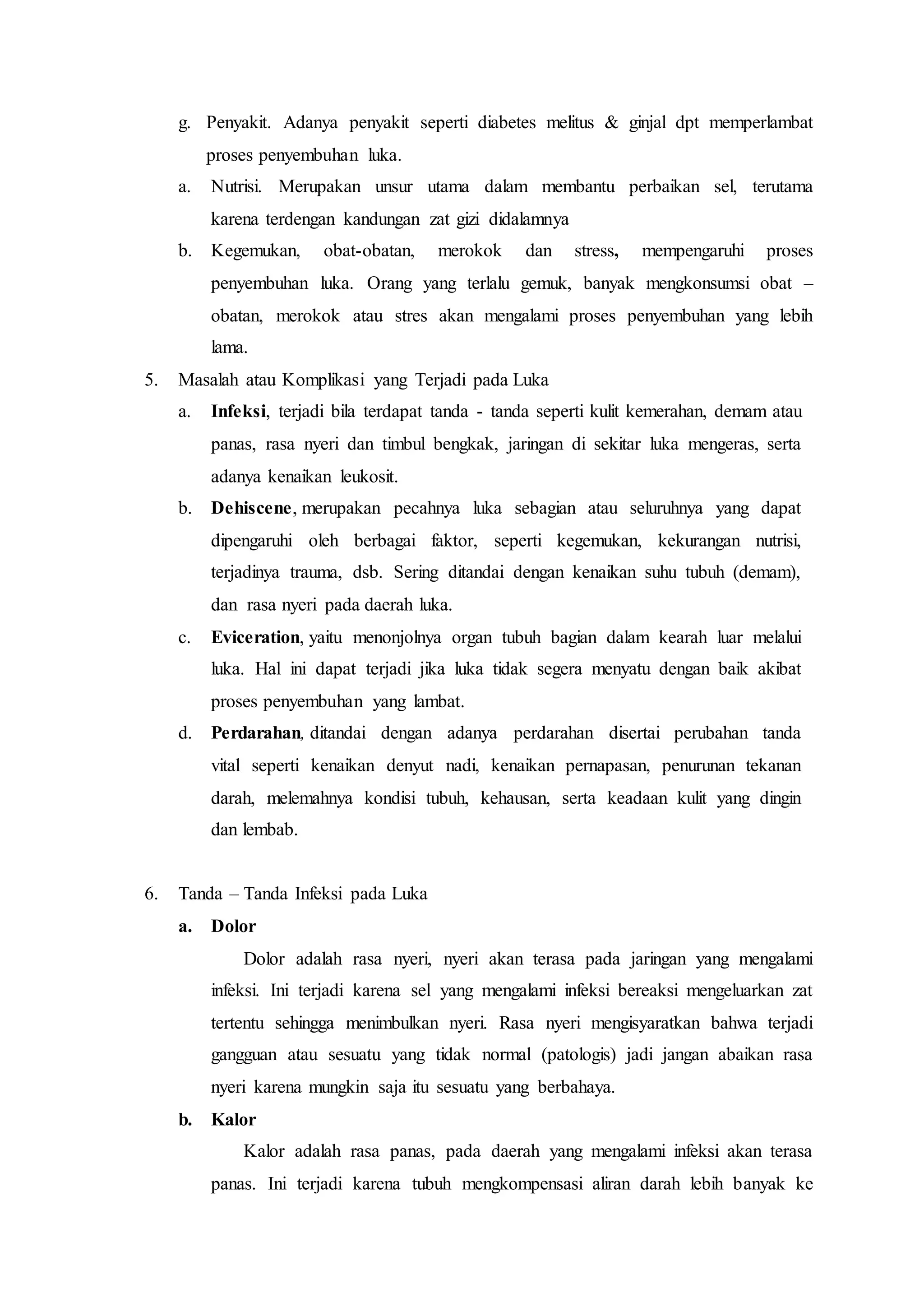 Konsep Luka dan Asuhan Keperawatan pada Luka | DOCX