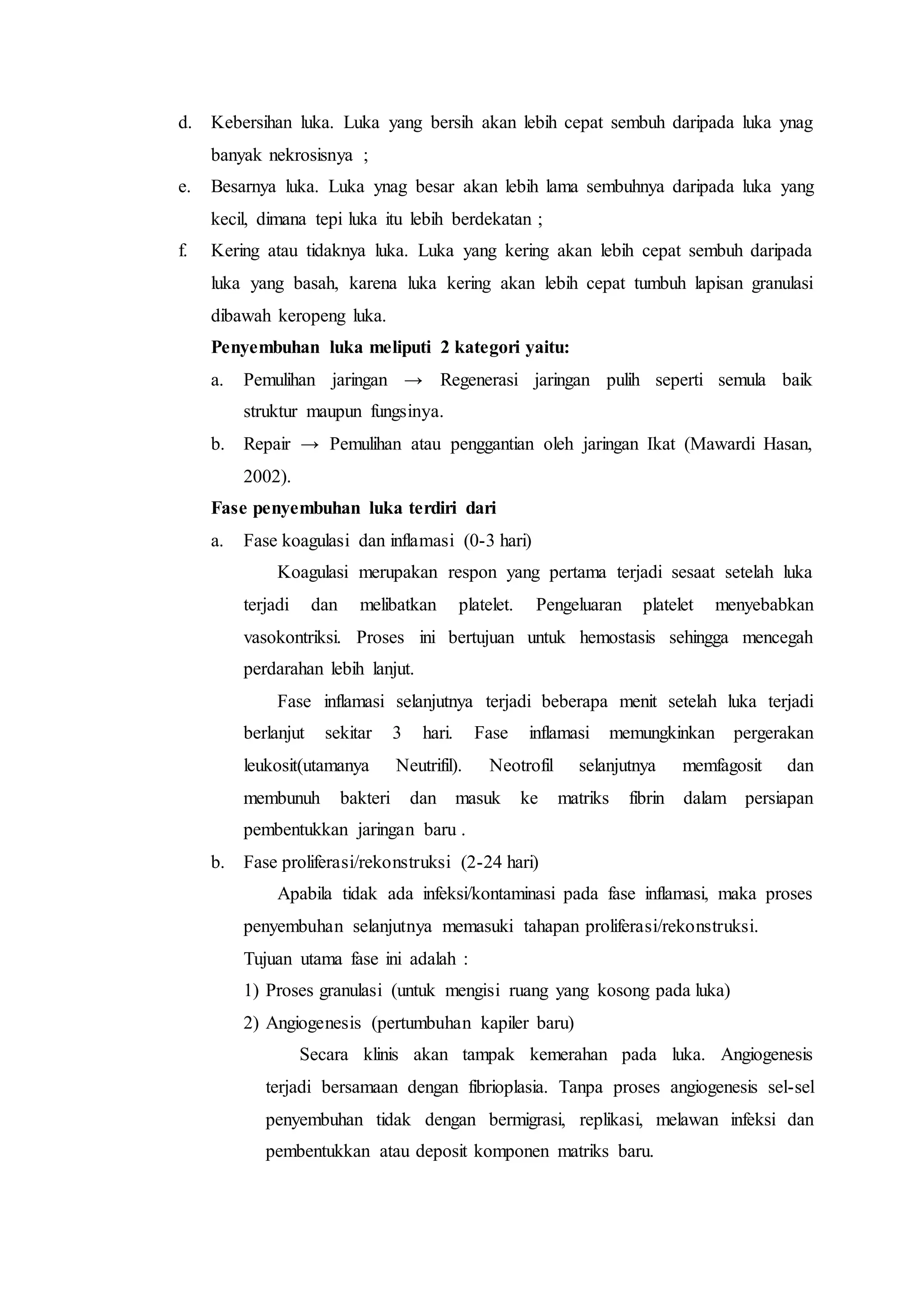 Konsep Luka dan Asuhan Keperawatan pada Luka | DOCX