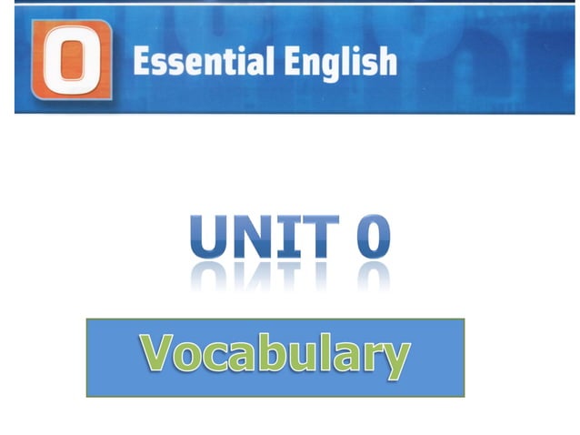 Vocabulary - Unit 1 | PPT
