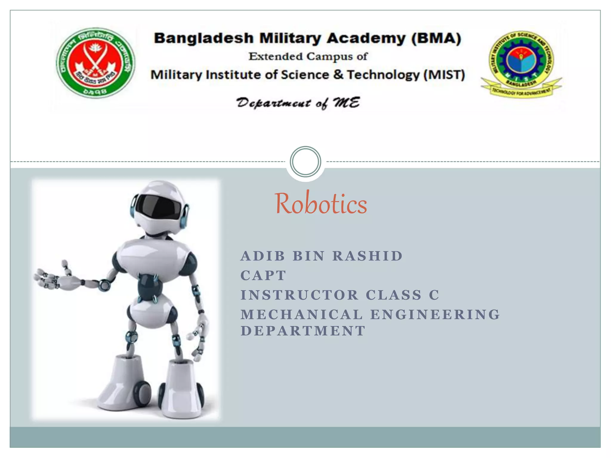 1 Introduction To Robot Pptx Robotics Technology And Computing