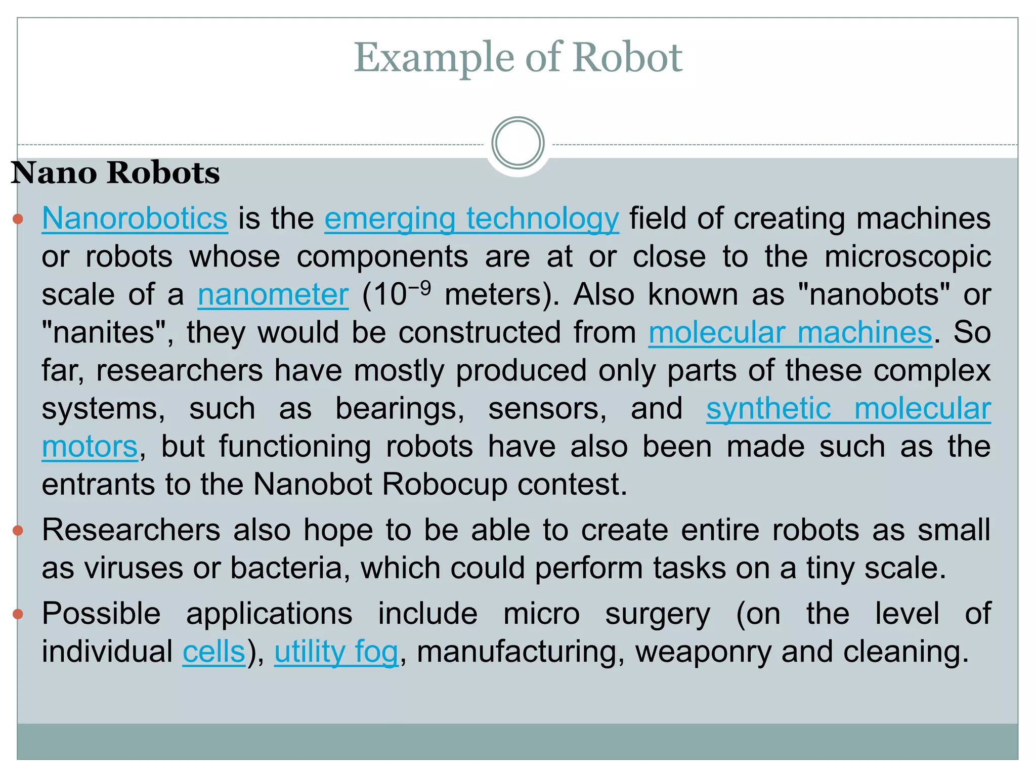 1. introduction to robot | PPTX