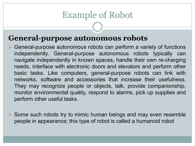 1 Introduction To Robot Pptx Robotics Technology And Computing