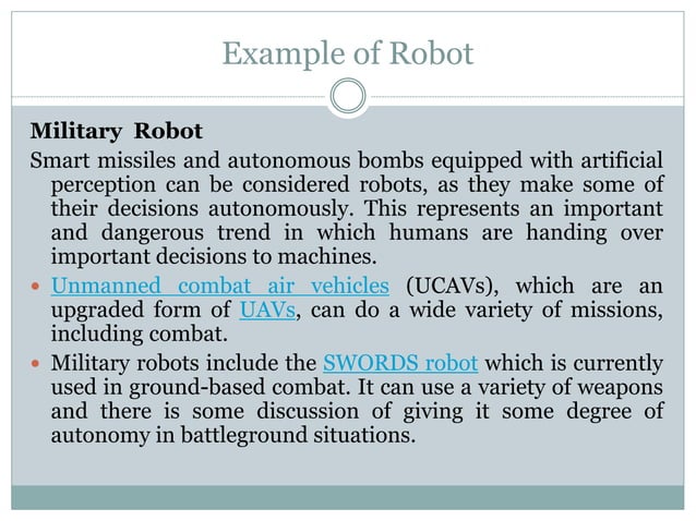 1 Introduction To Robot Pptx Robotics Technology And Computing