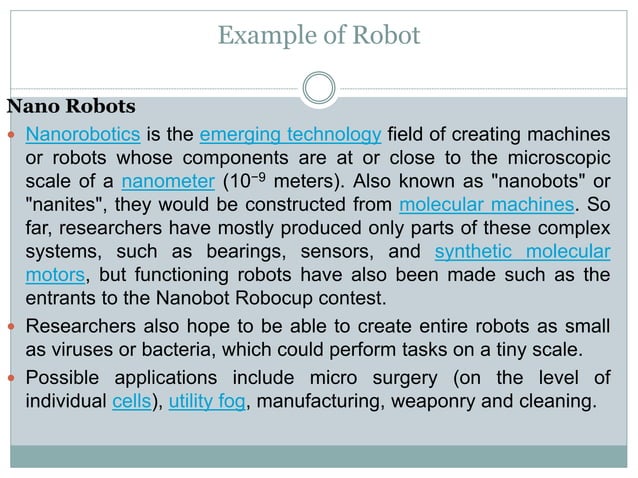 1 Introduction To Robot Pptx Robotics Technology And Computing
