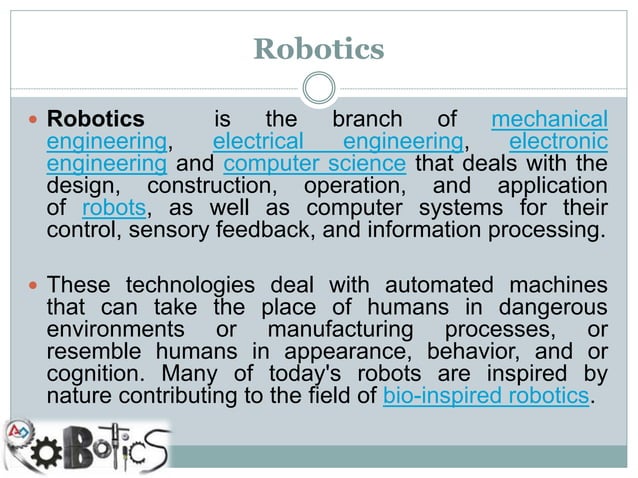 1. introduction to robot | PPTX | Robotics | Technology & Computing