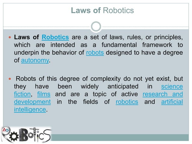 1 Introduction To Robot Pptx Robotics Technology And Computing