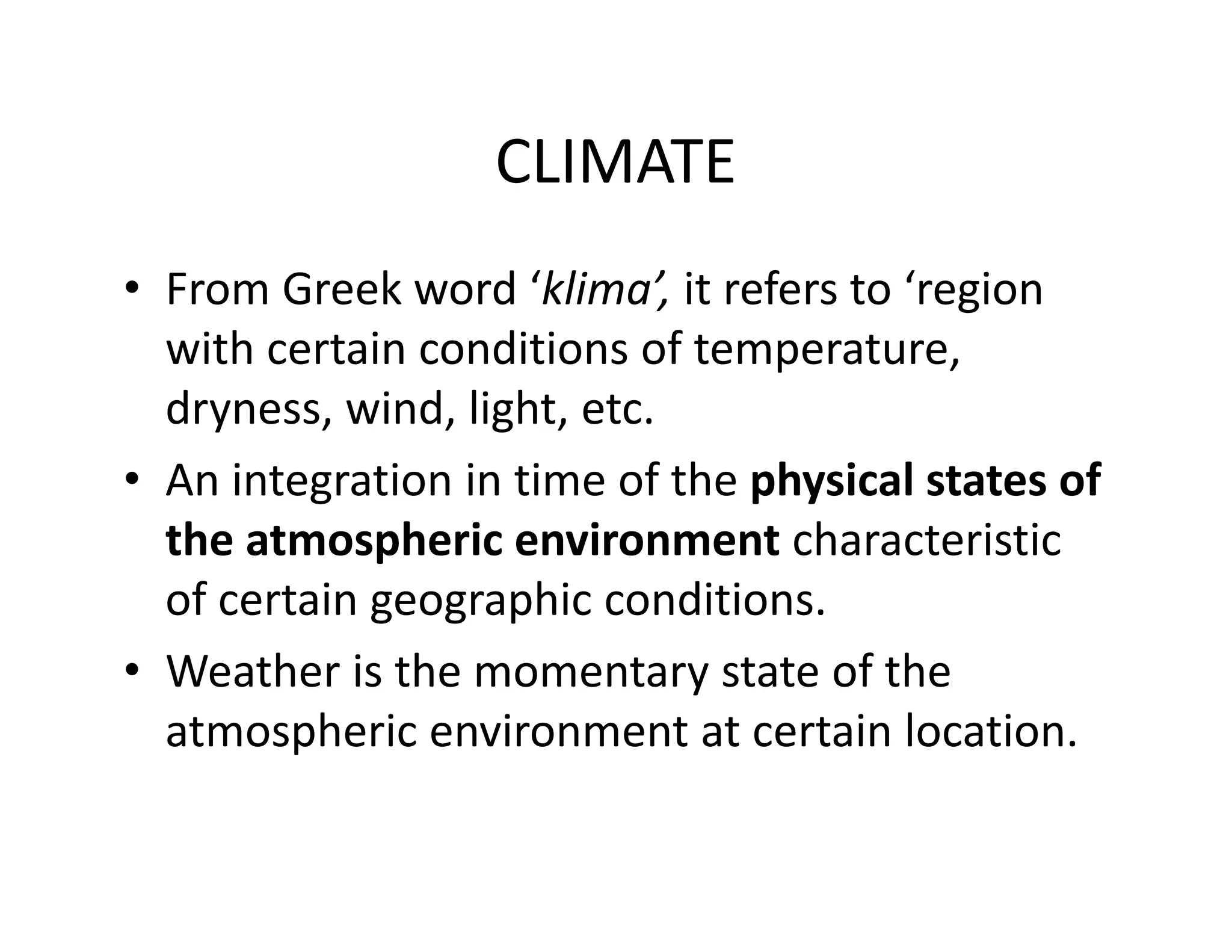 1. climatology factors and elements | PDF