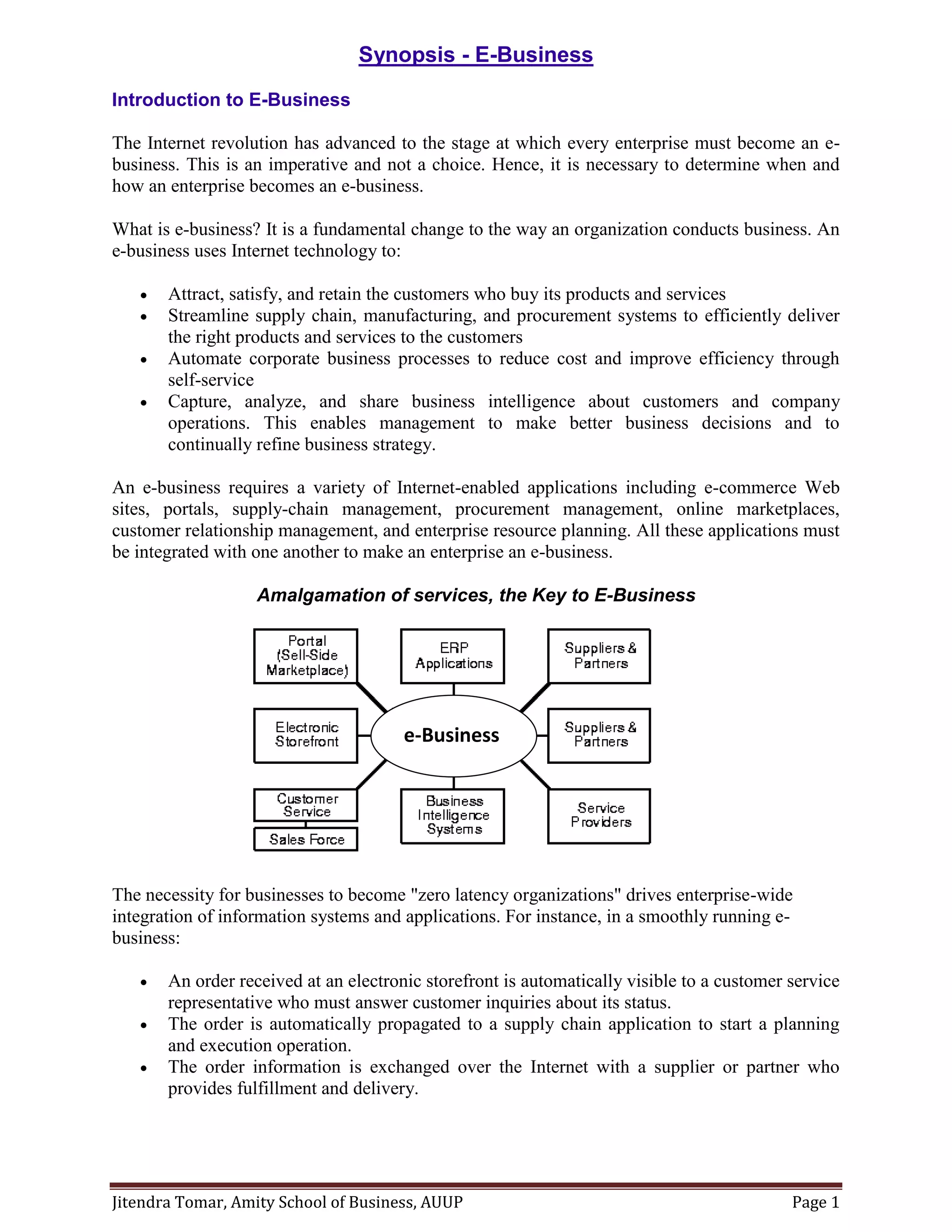 1. introduction e business management | PDF