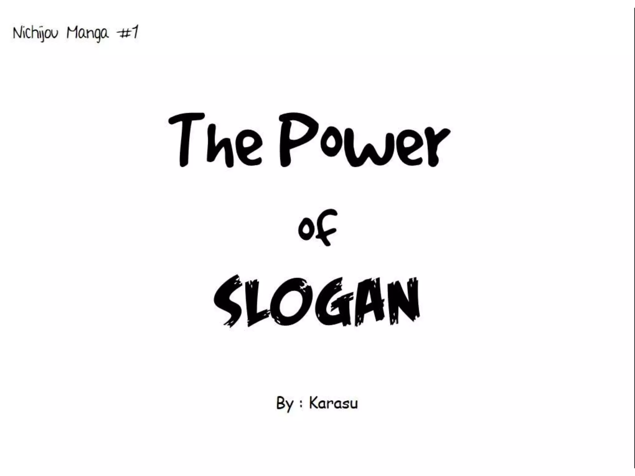 Nichijou Manga #1 - The Power of Slogan (Karasu) | PPTX
