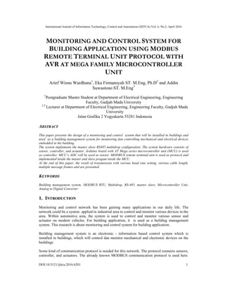 Monitoring and Control System for Building Application Using Modbus ...