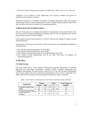 Investigation of Attitudes Towards Computer Programming in Terms of Various Variables | PDF ...