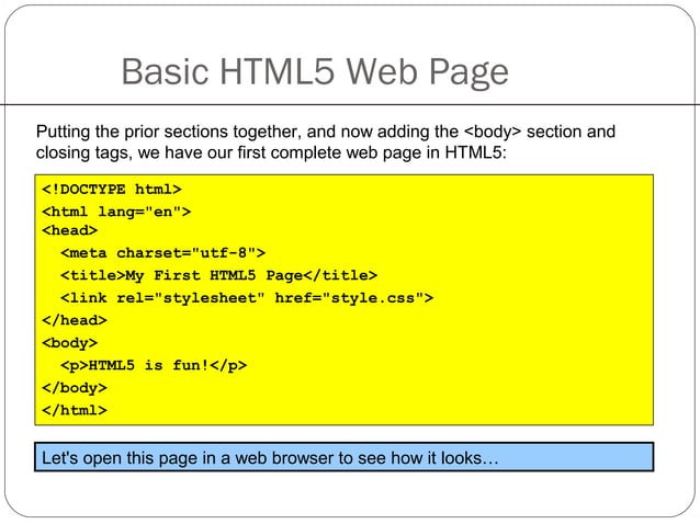 Introduction to HTML5 | PPT