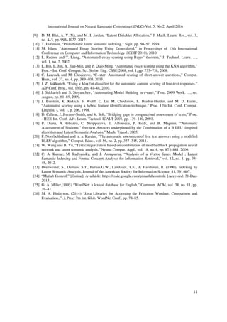 Machine Learning Techniques with Ontology for Subjective Answer Evaluation | PDF