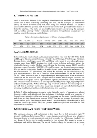 Machine Learning Techniques with Ontology for Subjective Answer Evaluation | PDF