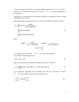 Controller Design Based On Fuzzy Observers For T-S Fuzzy Bilinear ...