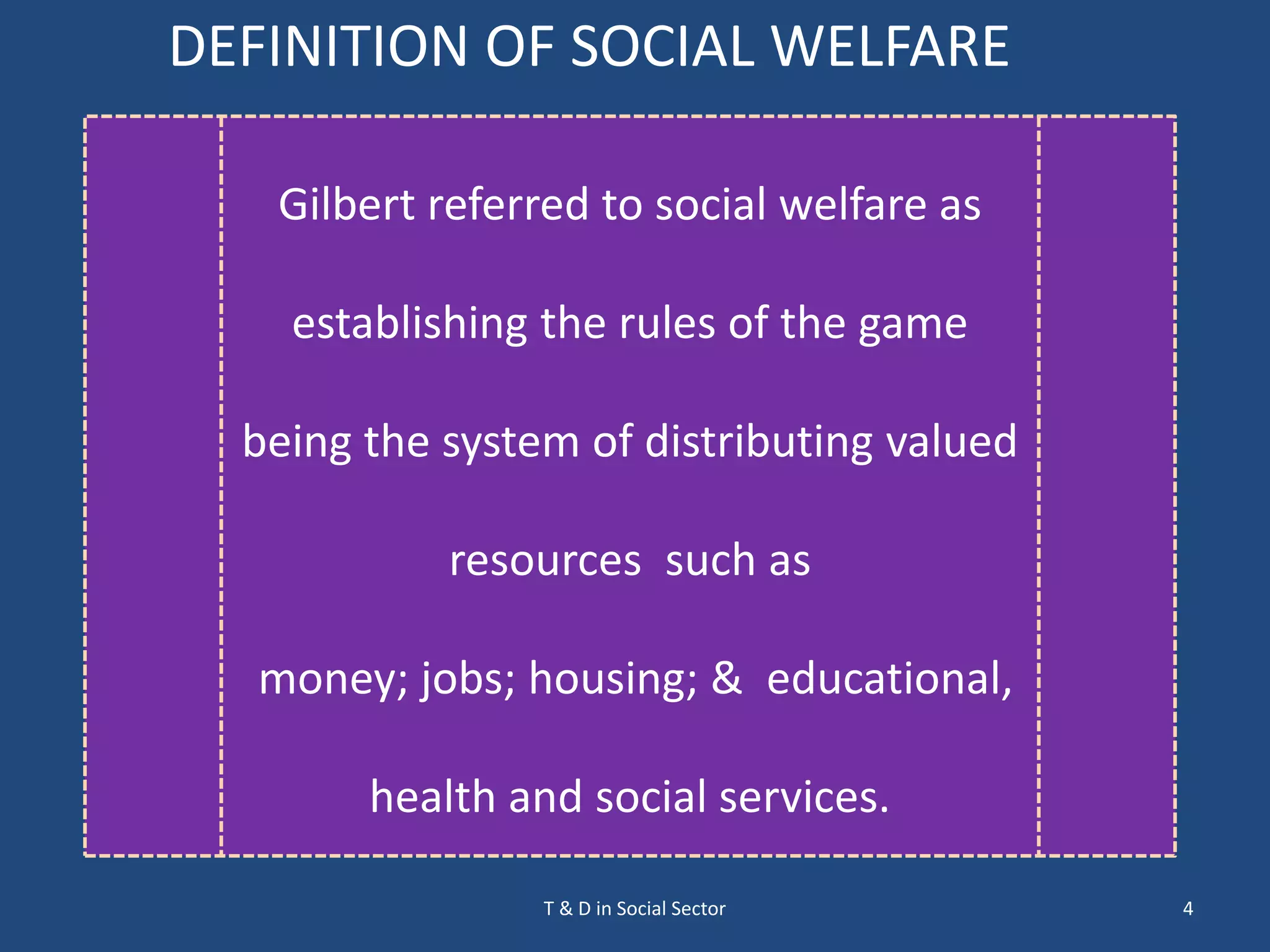 Training & Development - T & D in Social Welfare Sector | PPTX