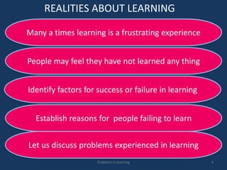 Training & Development - Problems in Learning | PPT