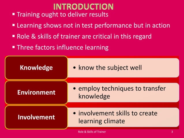 Training & Development - Role & Skills of Trainer | PPT