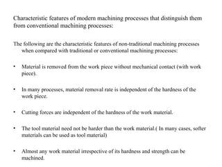 Modern/Unconventional Machining Methods/ Non-traditional methods | PPT