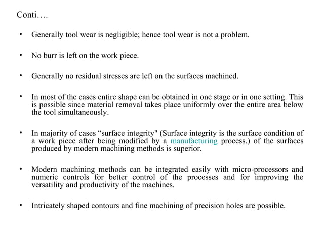 Modern/Unconventional Machining Methods/ Non-traditional methods | PPT
