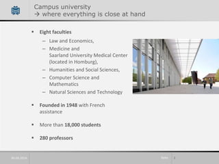 Saarland University: European university in a global world | PPTX