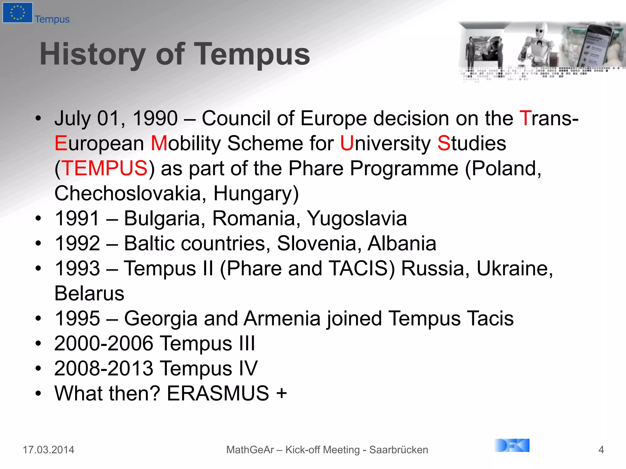 Tempus Program (Mission, History, Future) | PPTX