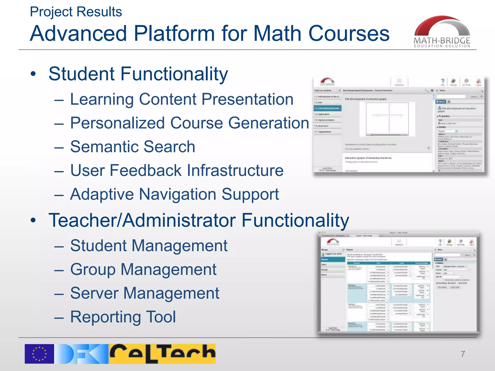 Results of Math-­‐Bridge Project | PPTX