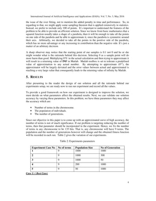 GENETIC ALGORITHM FOR FUNCTION APPROXIMATION: AN EXPERIMENTAL INVESTIGATION | PDF