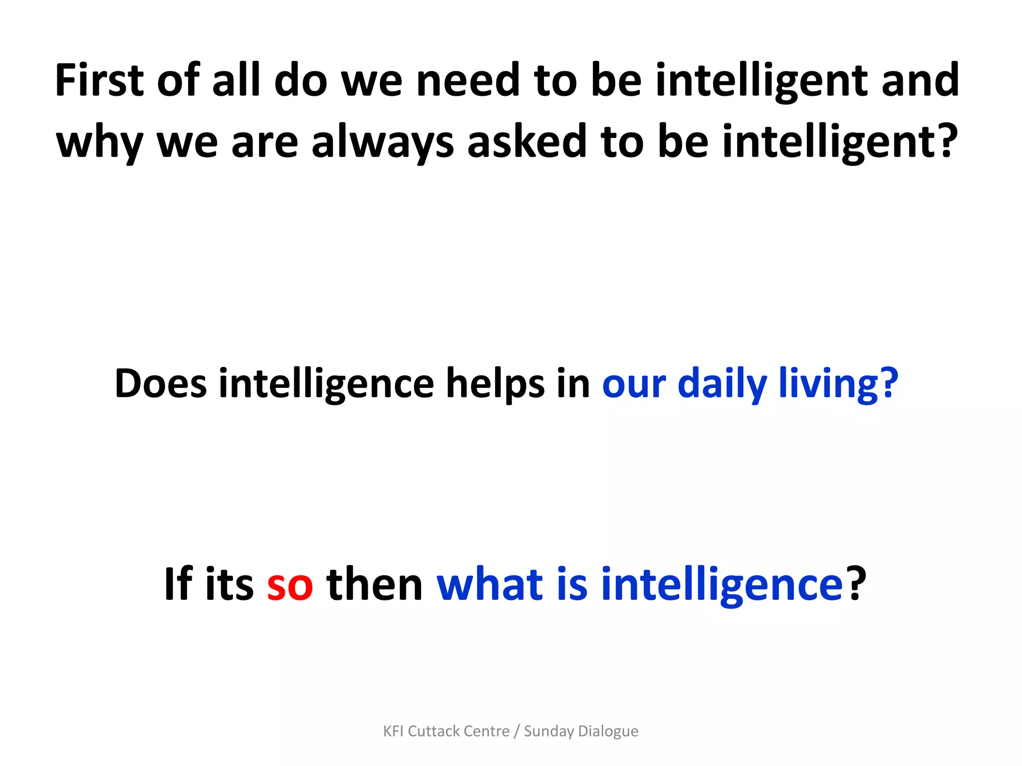 What is Intelligence? | PPSX | Religion & Spirituality