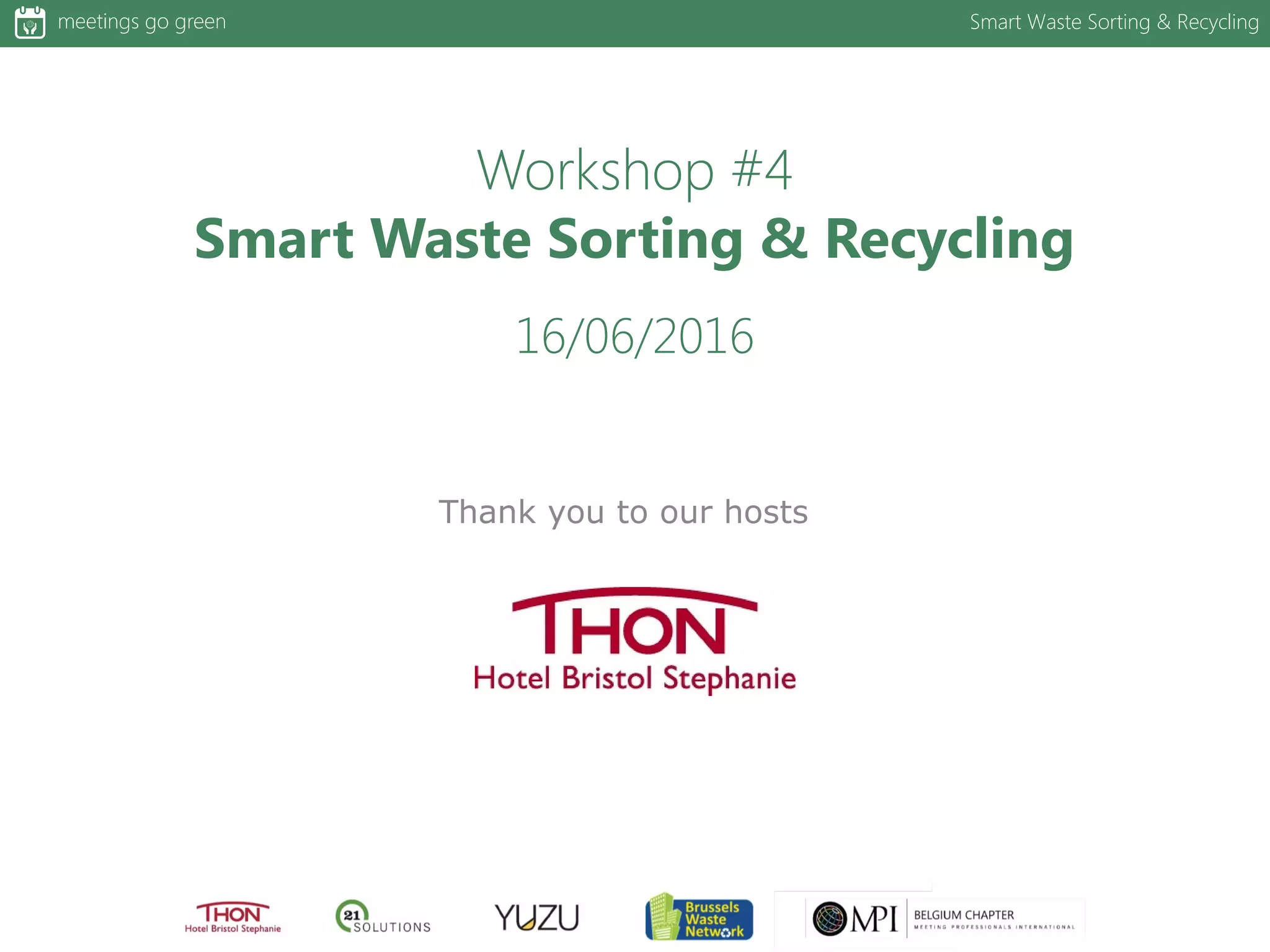 Introduction workshop "Smart Waste Sorting & Recycling" | PPT