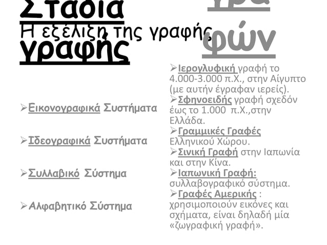 Πολιτιστικό πρόγραμμα:Γραφή | PPT