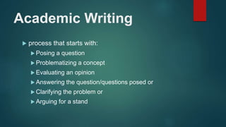 Structure and Features of Academic Text | PPTX