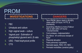 Pre term & premature rupture of membranes (prom) | PPTX