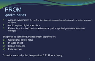 Pre term & premature rupture of membranes (prom) | PPTX