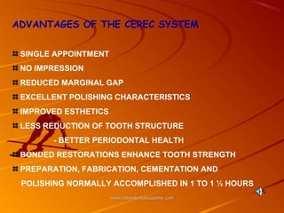 AN OVERVIEW OF THE CEREC 3D CAD/CAM SYSTEM / dental implant courses by ...