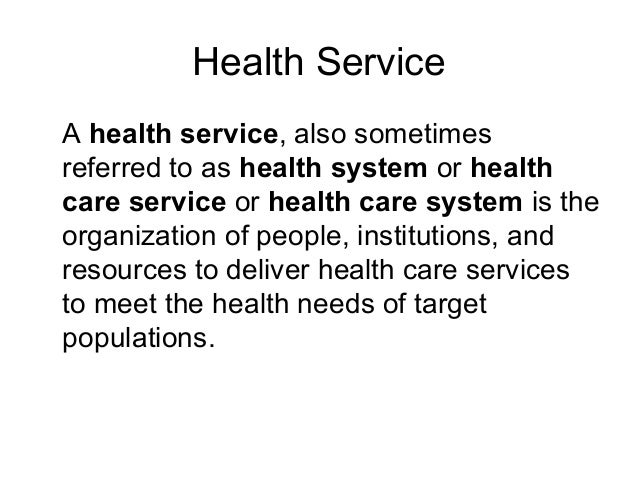 1. overview of health services