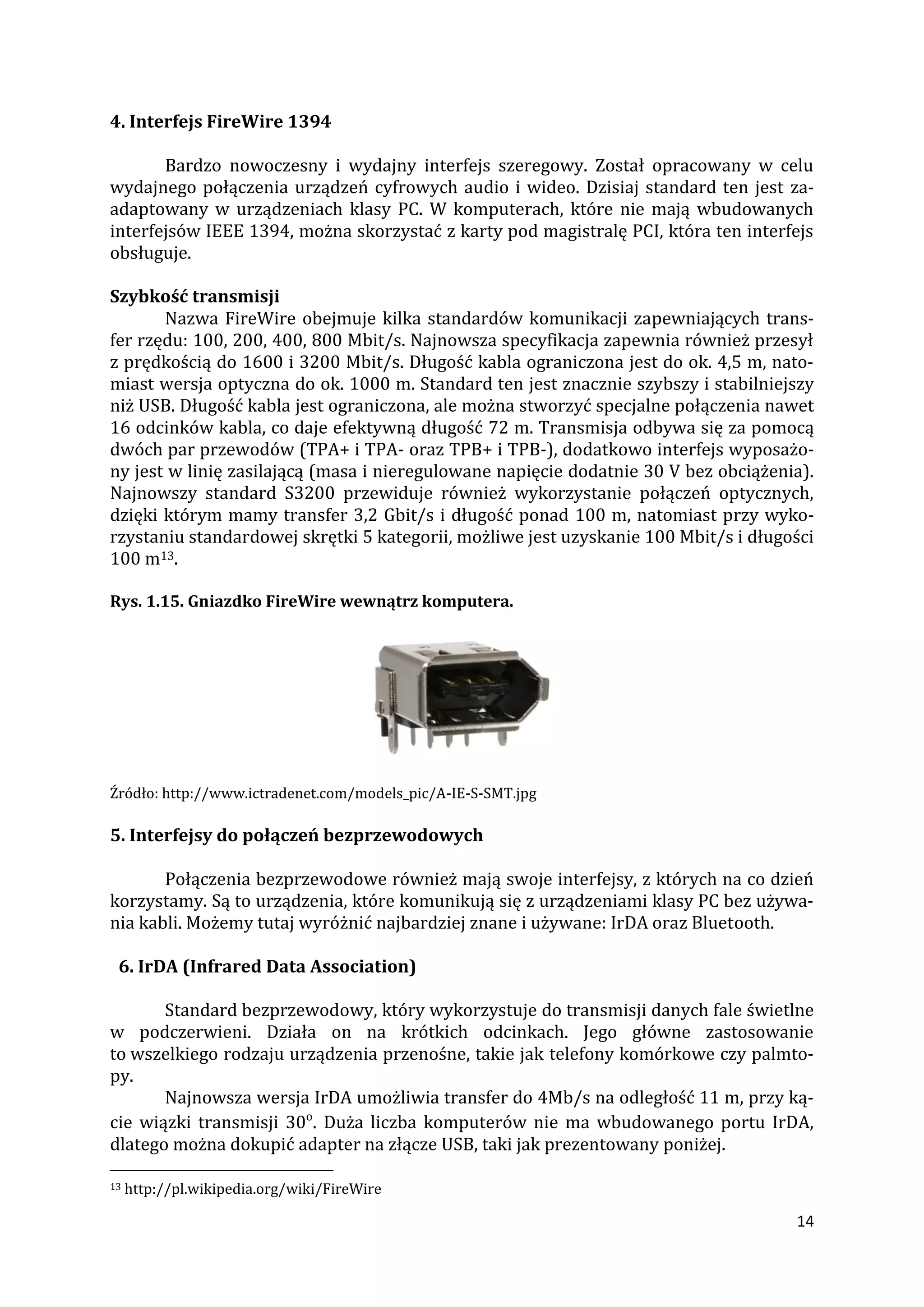 Interfejsy komputera osobistego | PDF