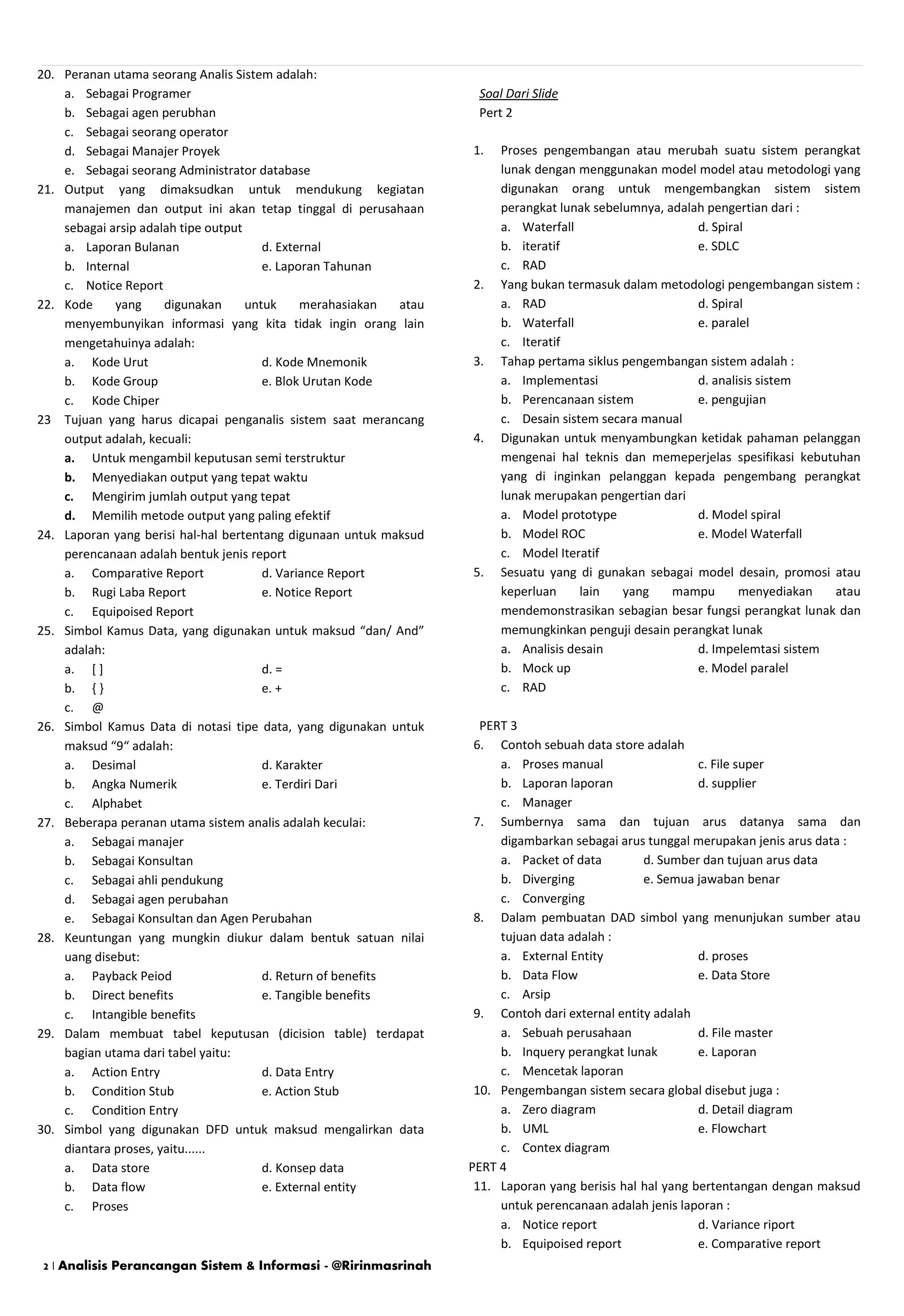 Soal UTS APSI BSI | PDF