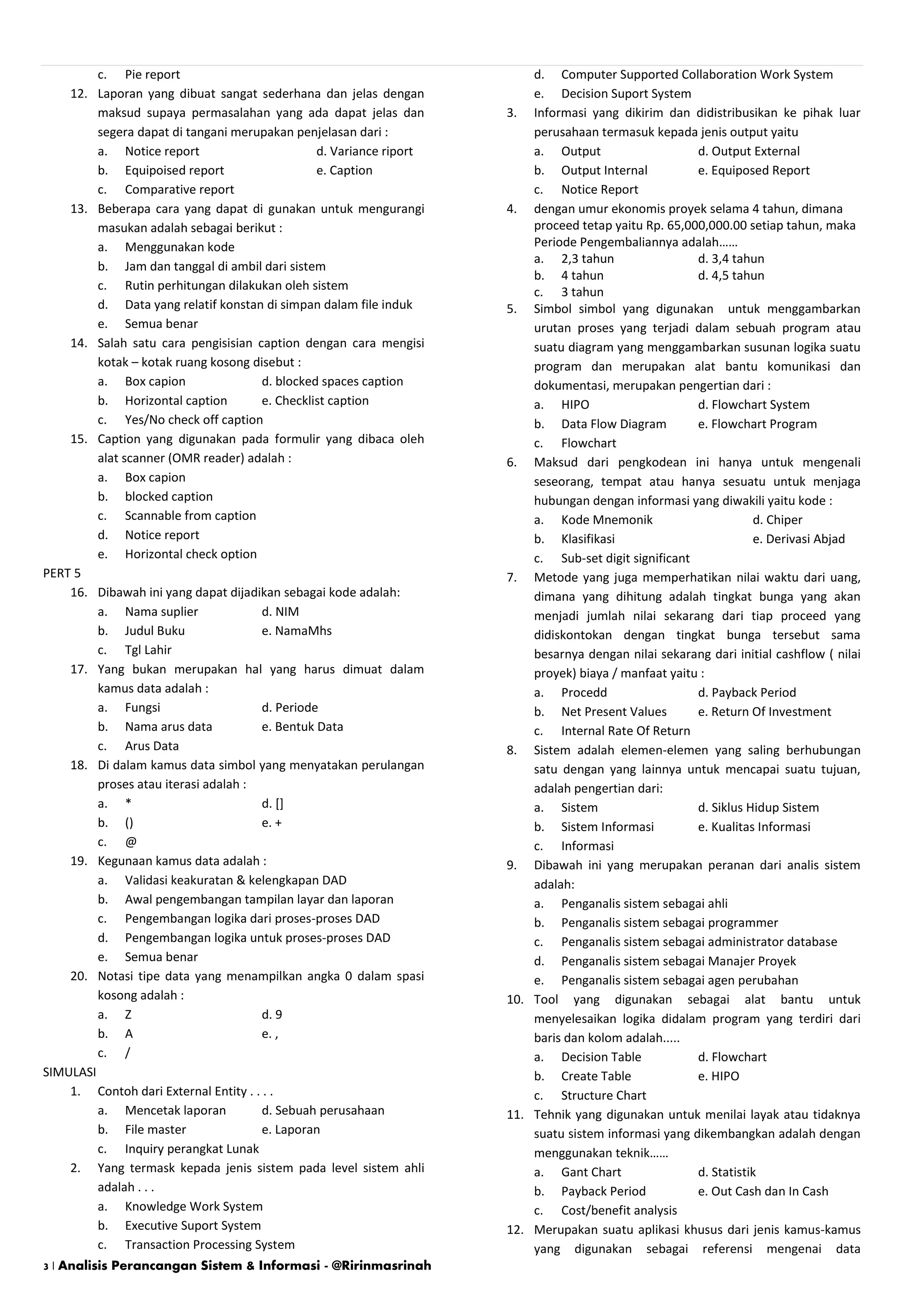 Soal UTS APSI BSI | PDF