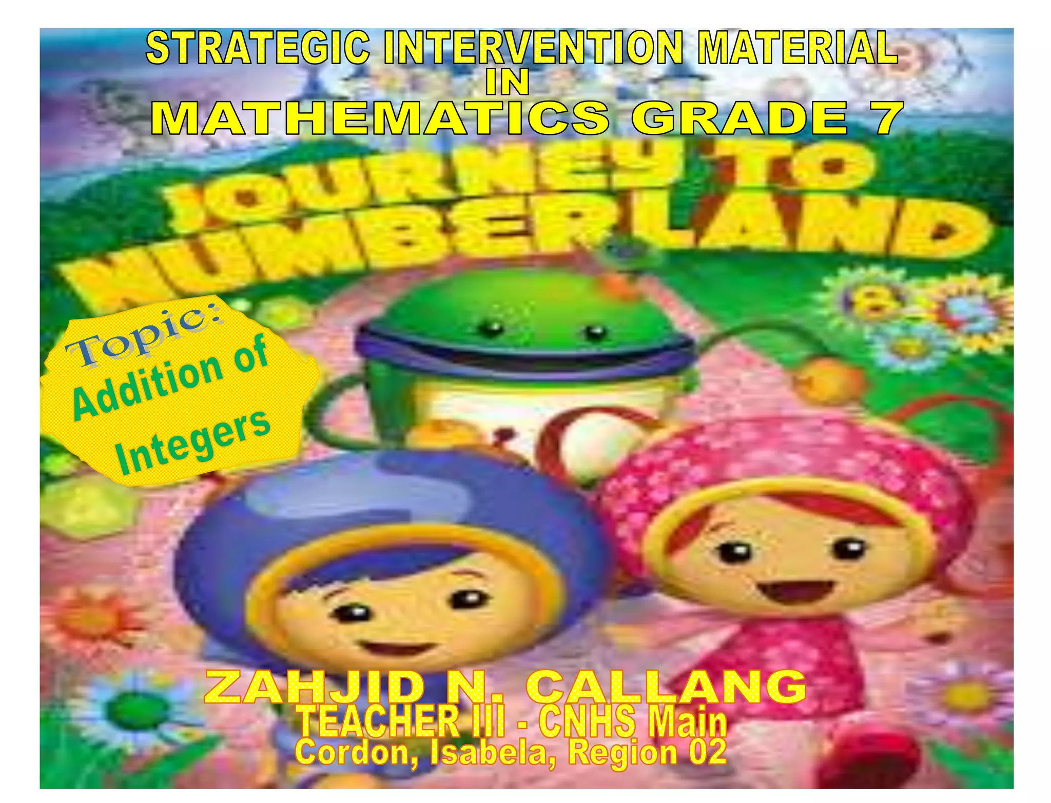 Strategic Intervention Material in Mathematics Grade 7 | DOCX