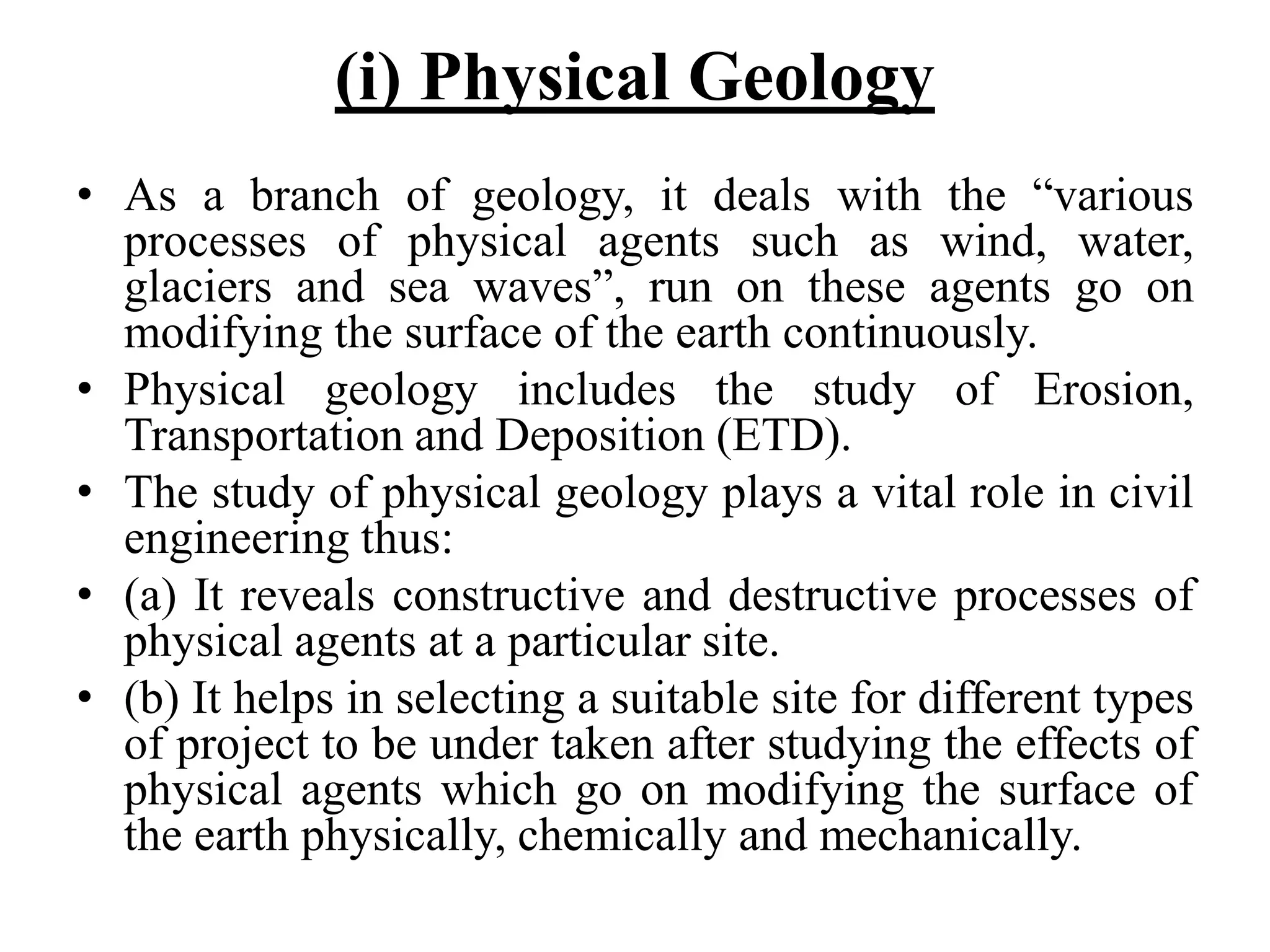 1.1 introduction of geology,Branches and Scope of Geology | PPTX
