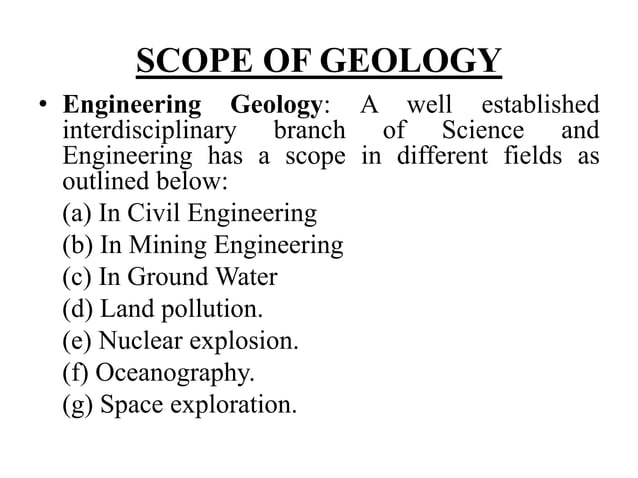 1.1 introduction of geology,Branches and Scope of Geology | PPTX ...