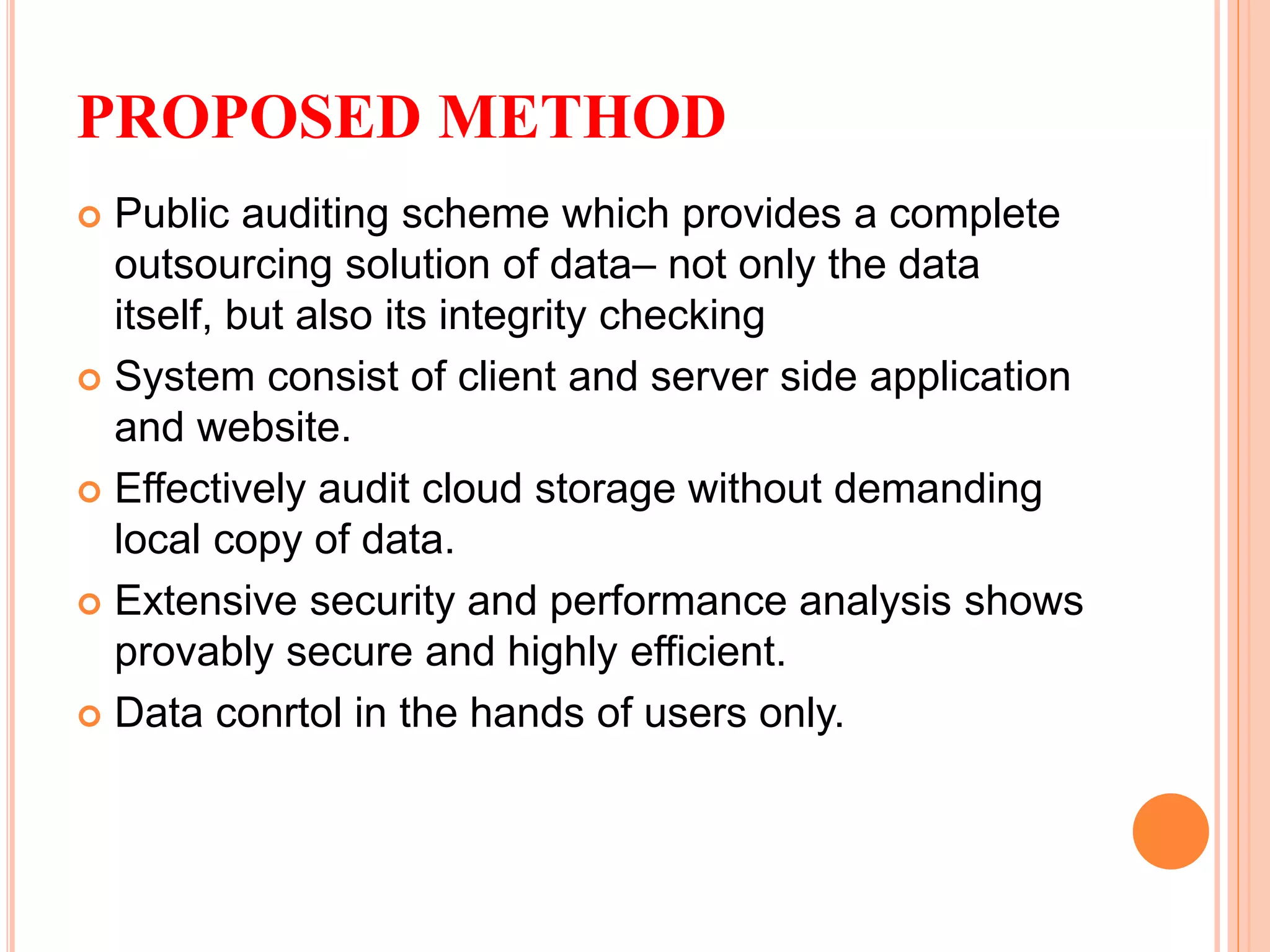 PUBLIC AUDITING FOR SECURE CLOUD STORAGE | PPTX
