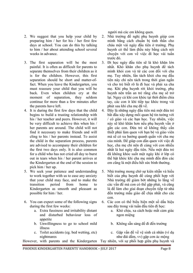 Kindergarten parent handbook 2016 | PDF