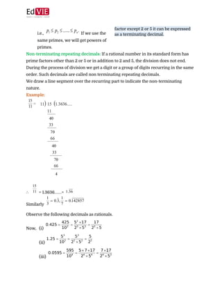 CBSE Class 10 Mathematics Real Numbers Topic | PDF | Physics | Science